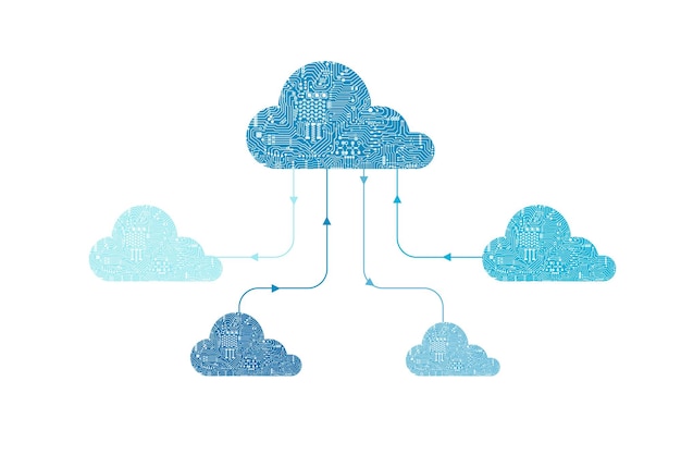Whimsical Cloud Network: A Playful Digital Illustration | Jiffy Designs