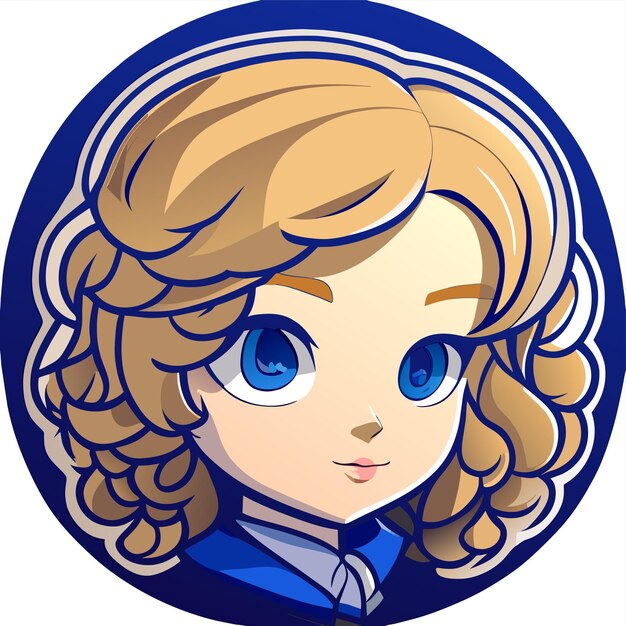 Stylized Blue-Eyed Anime Girl Character Graphic | Jiffy Designs