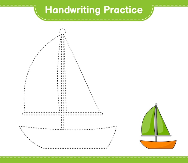 Vibrant Sailboat Illustration for Handwriting Practice | Jiffy Designs