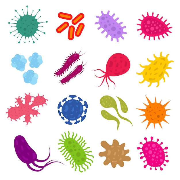 Vibrant Collection of Colorful Splatter and Microorganism Illustrations ...