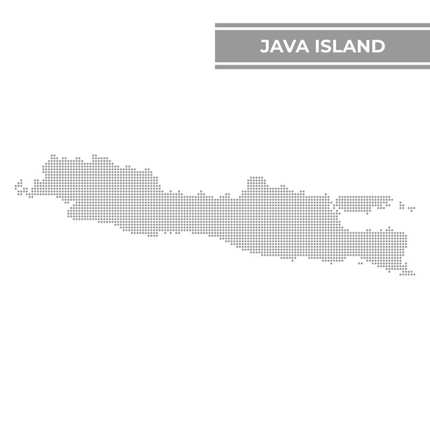 Detailed Dot Map Depicting the Outline of Java Island | Jiffy Designs