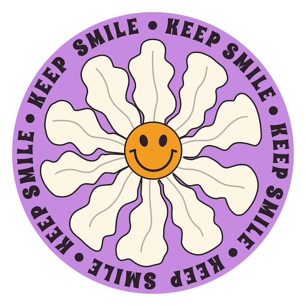 Radiant Smiley Flower with Uplifting Message on Purple | Jiffy Designs