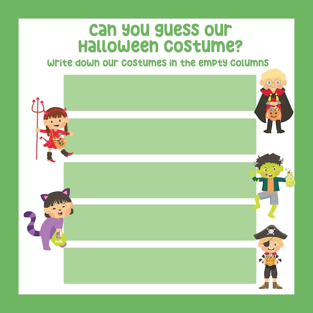 Guess Our Halloween Costumes in the Empty Columns | Jiffy Designs