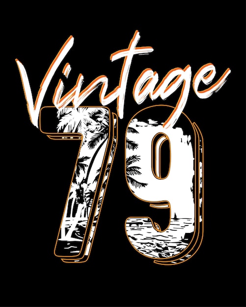 Retro Vintage 79 Design with Palm Trees | Jiffy Designs