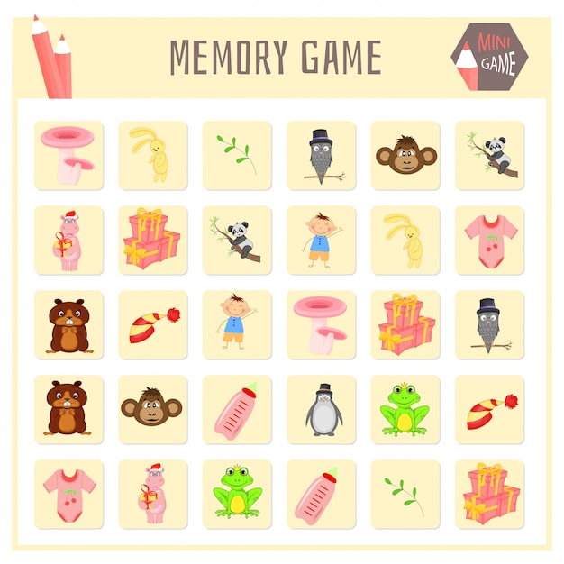 Delightful Assortment of Playful Memory Game Icons | Jiffy Designs