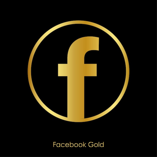 Elegant Golden Facebook Icon with Minimalist Aesthetic | Jiffy Designs