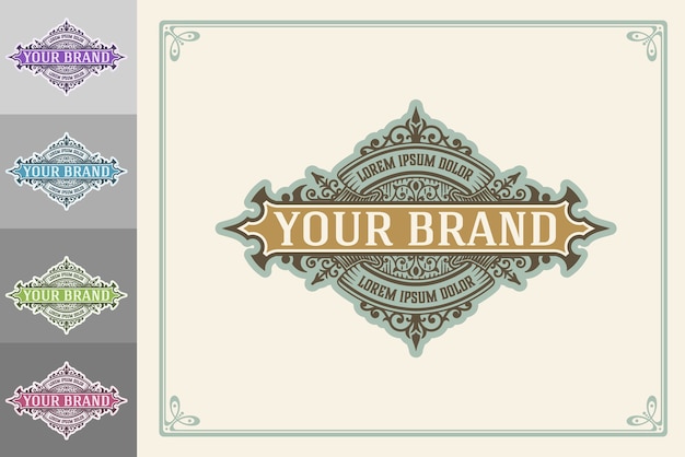 Vintage Ornate Brand Logo with Intricate Floral Patterns | Jiffy Designs