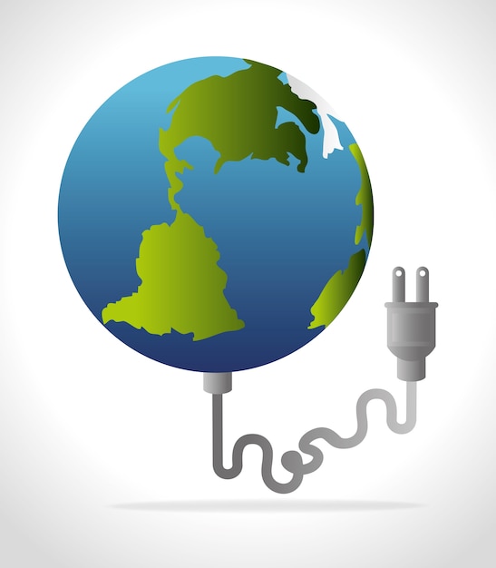 Earth Globe Plugged into Electrical Socket Illustration | Jiffy Designs