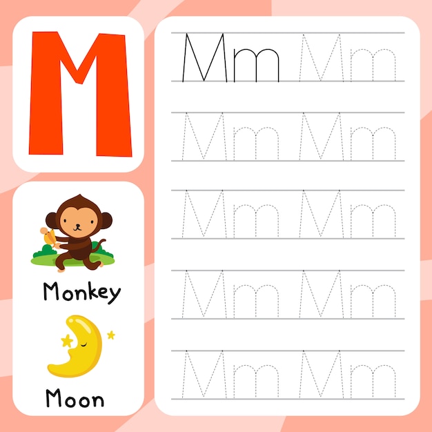 Playful Primate and Celestial Companion: Tracing the Letter M | Jiffy ...