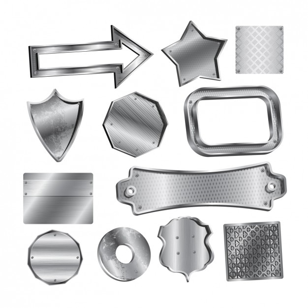 Metallic Geometric Shapes and Patterns Collection for Digital Design ...