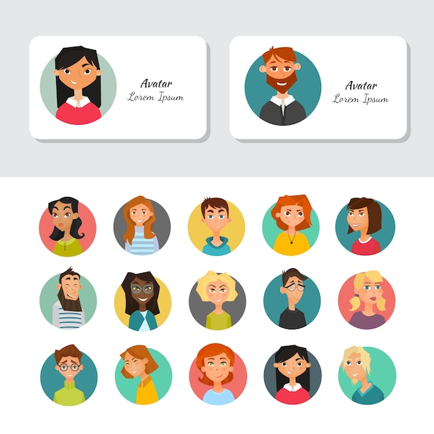 Diverse Character Avatars: Vibrant Circular Portrait Collection | Jiffy ...