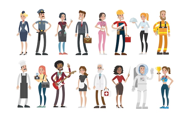 Diverse Workforce: Professionals from Various Occupations Depicted ...