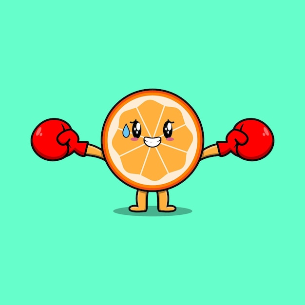 Cheerful Orange Slice Flexing Muscles | Jiffy Designs