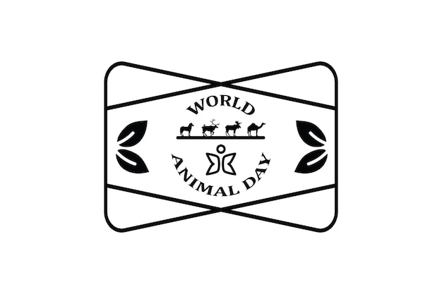 Elegant World Animal Day Emblem with Silhouetted Wildlife | Jiffy Designs