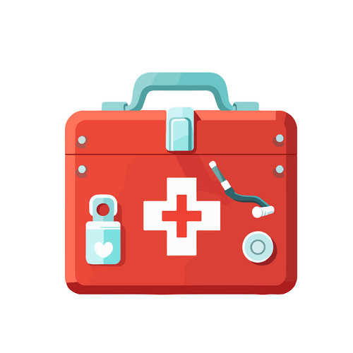 First Aid Kit Case Red Box Medical Element Illustration | Jiffy Designs