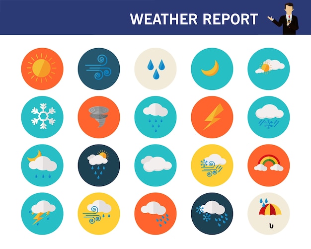 Diverse Weather Icons for Comprehensive Meteorological Reporting ...