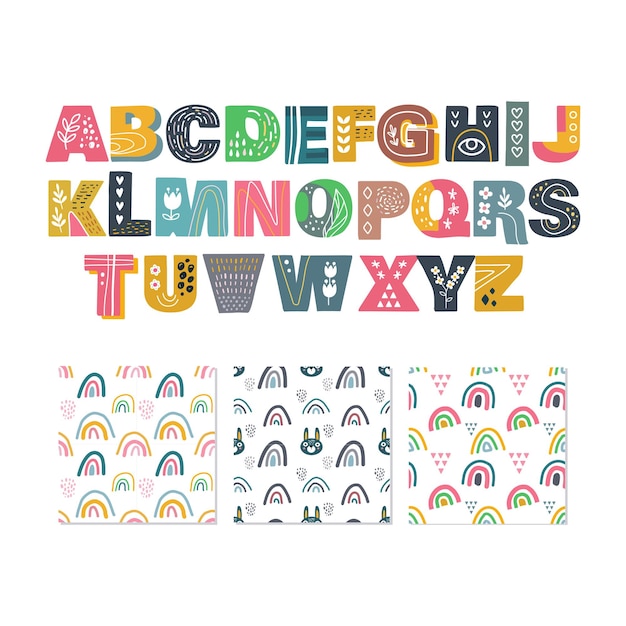Vibrant Alphabet Collection with Playful Patterns and Designs | Jiffy ...