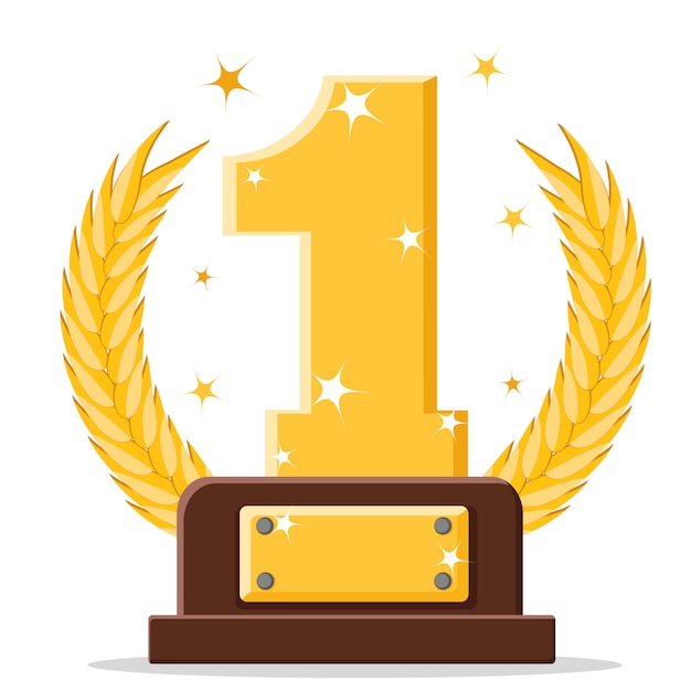 Triumphant Number One Award with Golden Laurel Wreath | Jiffy Designs