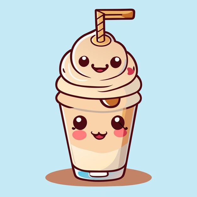 Adorable Kawaii Milkshake with Cute Straw | Jiffy Designs