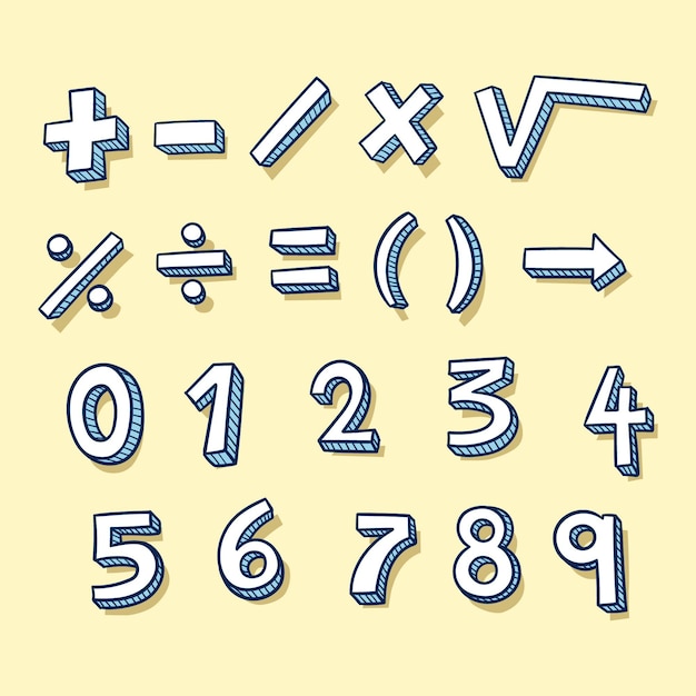 Vibrant Mathematical Symbol Collection with Bold Outlines | Jiffy Designs