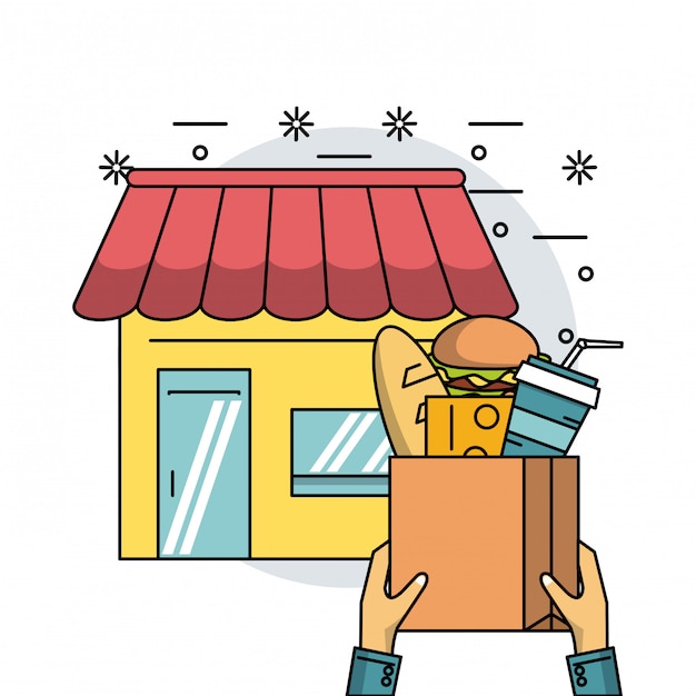 Illustrated Storefront with Mailbox and Quirky Character Design | Jiffy ...