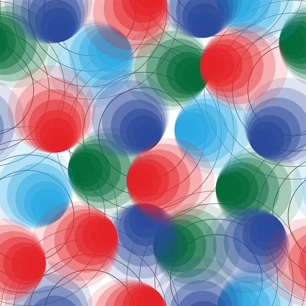 Vibrant Overlapping Geometric Spheres in Primary Colors | Jiffy Designs