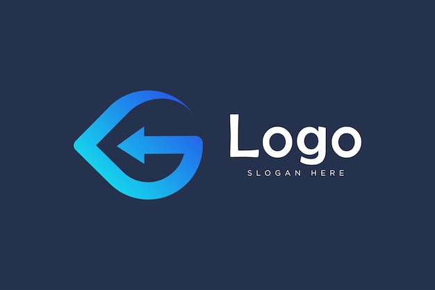 Sleek and Modern Blue Arrow Letter G Logo Design | Jiffy Designs