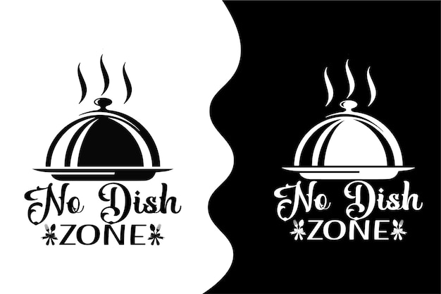 Minimalist Monochrome 'No Dish Zone' Restaurant Sign | Jiffy Designs