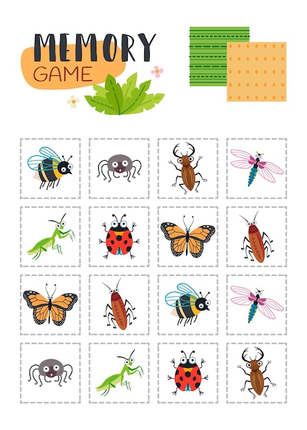 Diverse Insects and Bugs Memory Game Collection | Jiffy Designs