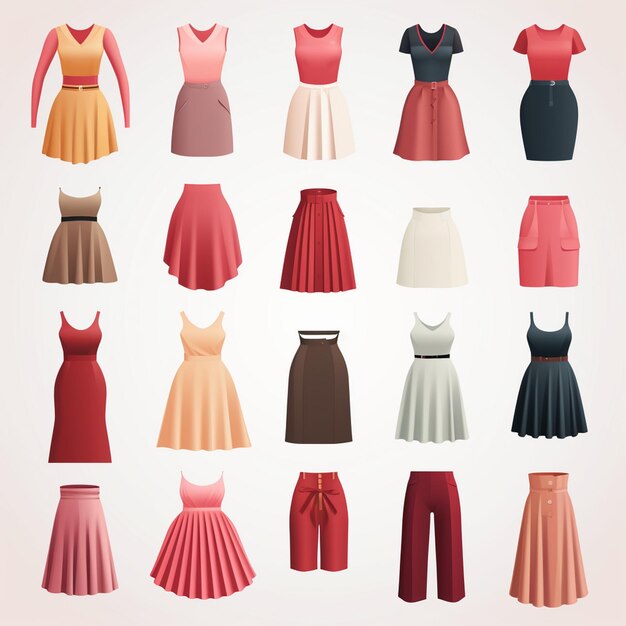 Vibrant Assortment of Stylish Dresses and Skirts for Versatile Fashion ...