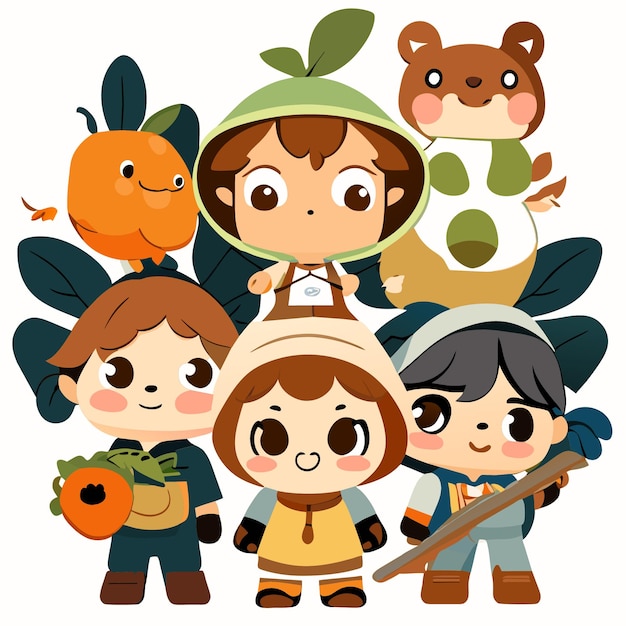 Adorable Animal-Inspired Characters Gather in Whimsical Illustration ...