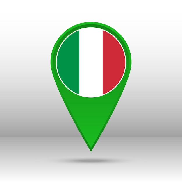 Vibrant Italian Flag Map Pointer with Clean Design | Jiffy Designs