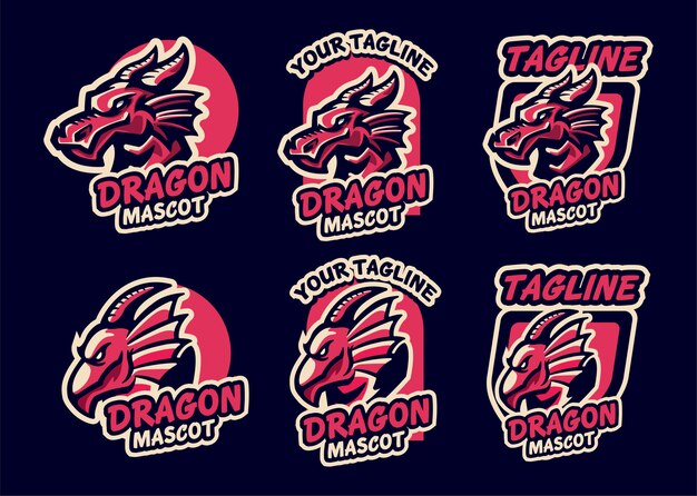 Fierce and Fiery Dragon Mascot Logos with Vibrant Red Accents | Jiffy ...