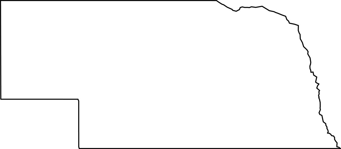 Nebraska, State Of Usa - Solid Black Outline Map Of Country Area ...