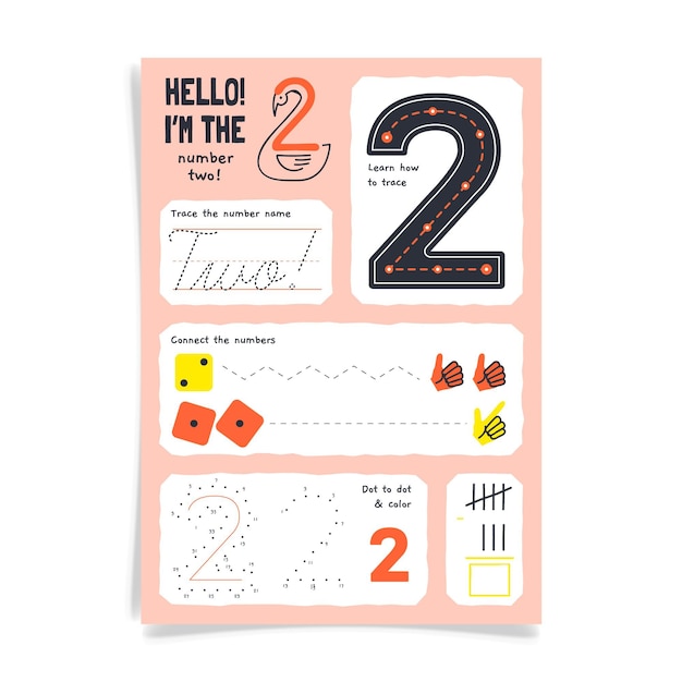 Playful and Vibrant Illustrated Number Two Design | Jiffy Designs