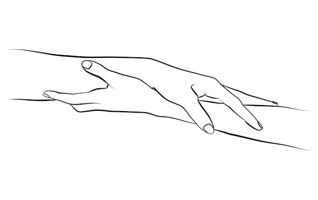 Elegant Minimalist Outline of a Graceful Hand | Jiffy Designs