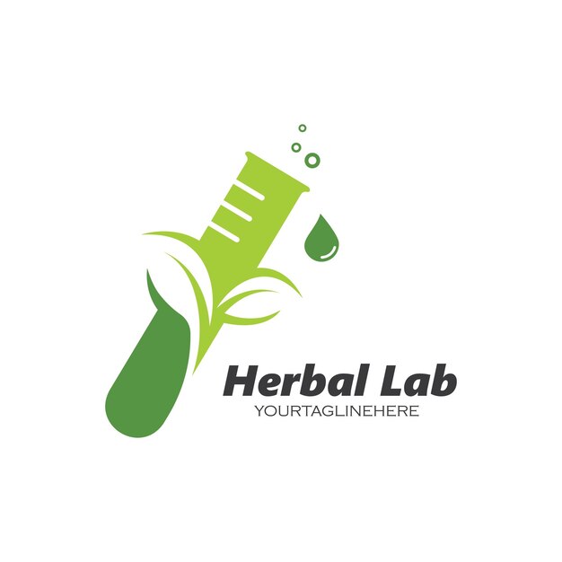 Vibrant Herbal Lab Logo with Leaf and Droplet Accents | Jiffy Designs