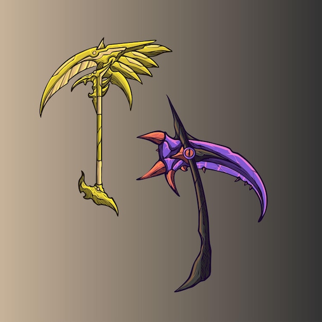 Vibrant Tropical Parasol and Weapon Illustration | Jiffy Designs