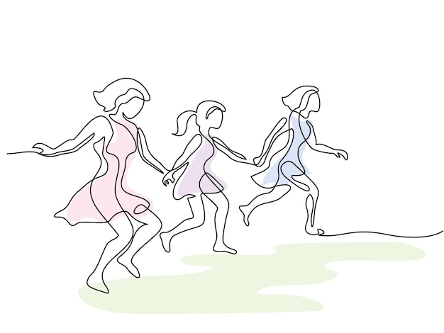 Joyful Figures Dancing Gracefully in a Whimsical Landscape | Jiffy Designs