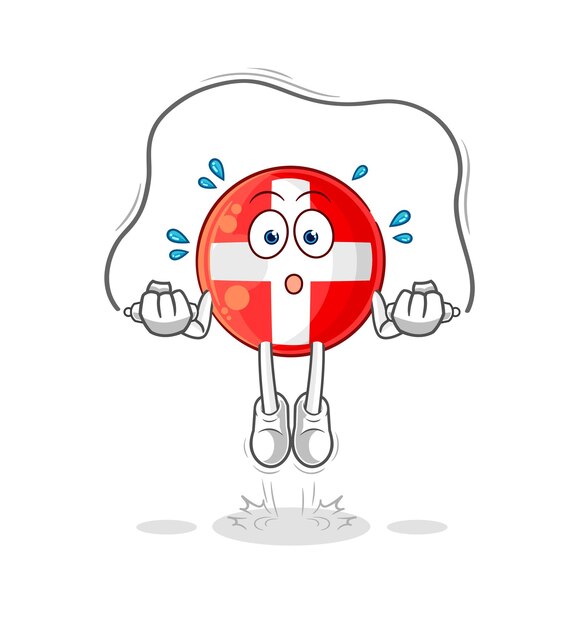 Energetic Red Cross Symbol Jumping with Joy | Jiffy Designs