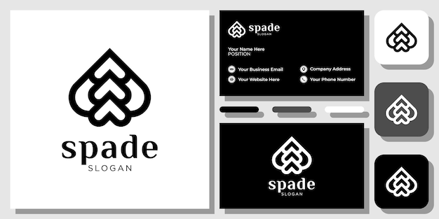 Elegant Spade-Shaped Logo and Branding Elements | Jiffy Designs
