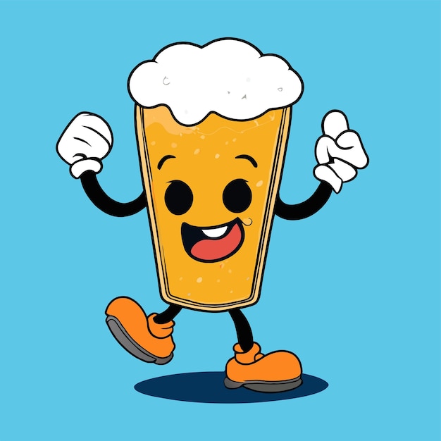 Cheerful Beer Mug Character Celebrates with Enthusiasm | Jiffy Designs