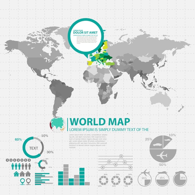 Captivating World Map with Vibrant Infographic Elements | Jiffy Designs
