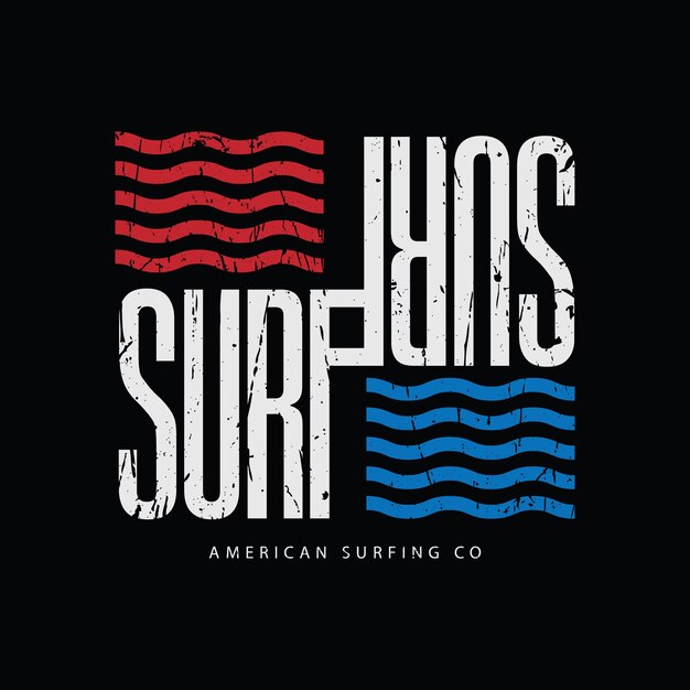 Vibrant Surf Co. Logo with Patriotic Wave Motif | Jiffy Designs