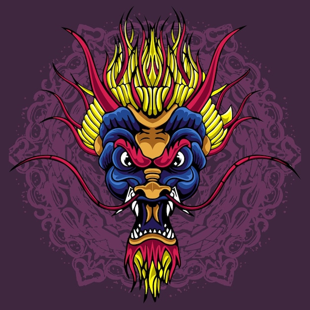 Fierce Mythical Dragon Creature with Fiery Horns and Fangs | Jiffy Designs