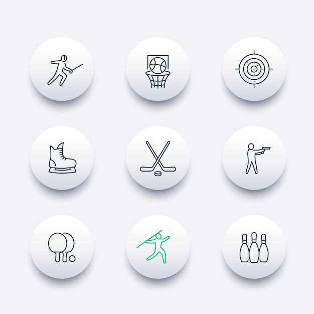 Diverse Sports and Leisure Activity Symbols in Modern Minimalist Style ...
