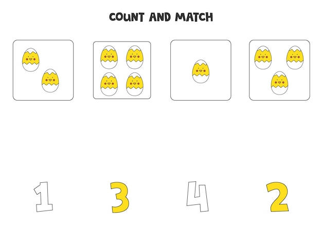 Counting and Matching Chicks Educational Illustration Set | Jiffy Designs