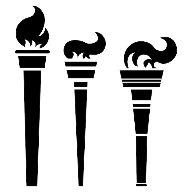 Stylized Torch Symbols in Minimalist Design | Jiffy Designs
