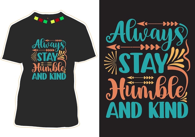Vibrant Lettering Inspiring Humility and Kindness on Tee | Jiffy Designs