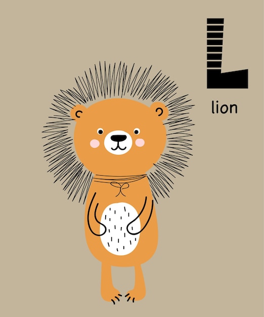 Adorable Cartoon Lion with Spiky Mane and Playful Expression | Jiffy ...
